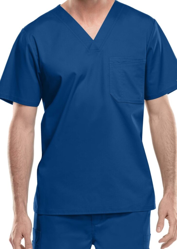 Workwear Core Stretch Chest Pocket V-Neck Top Men's Scrubs ...