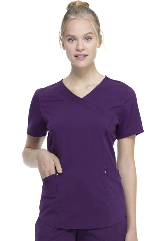 Smart Uniform Premium Mock Wrap Top -W830 - Smartmedicaluniform